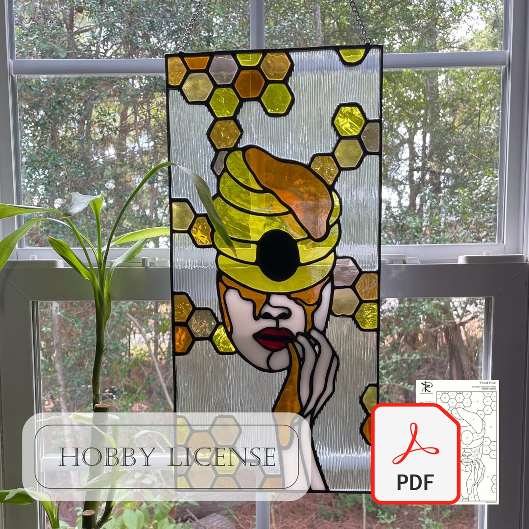 Stained Glass Pattern Honey Panel Stained Glass Panel - Etsy