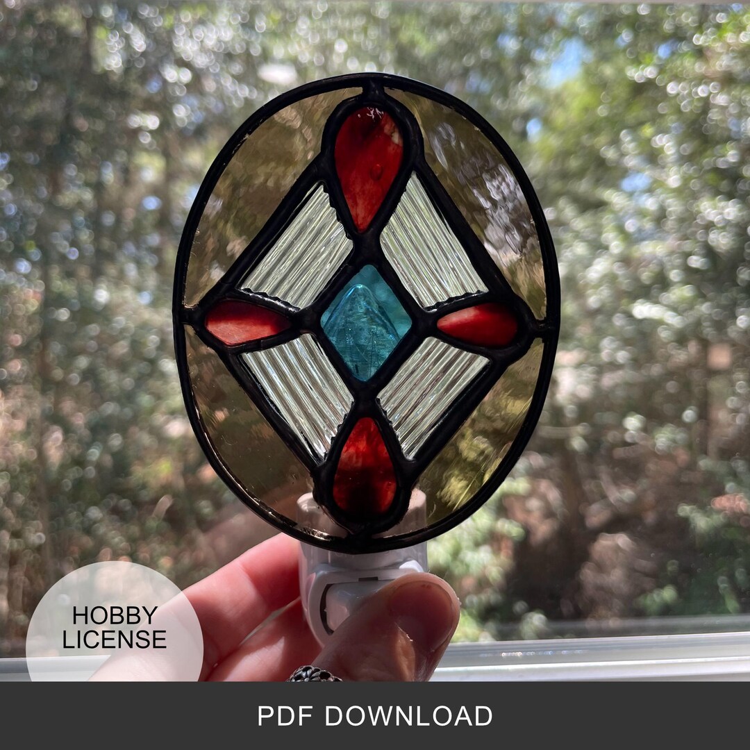 Geometric Diamond Eye Night Light Stained Glass Pattern - Hobby License ...