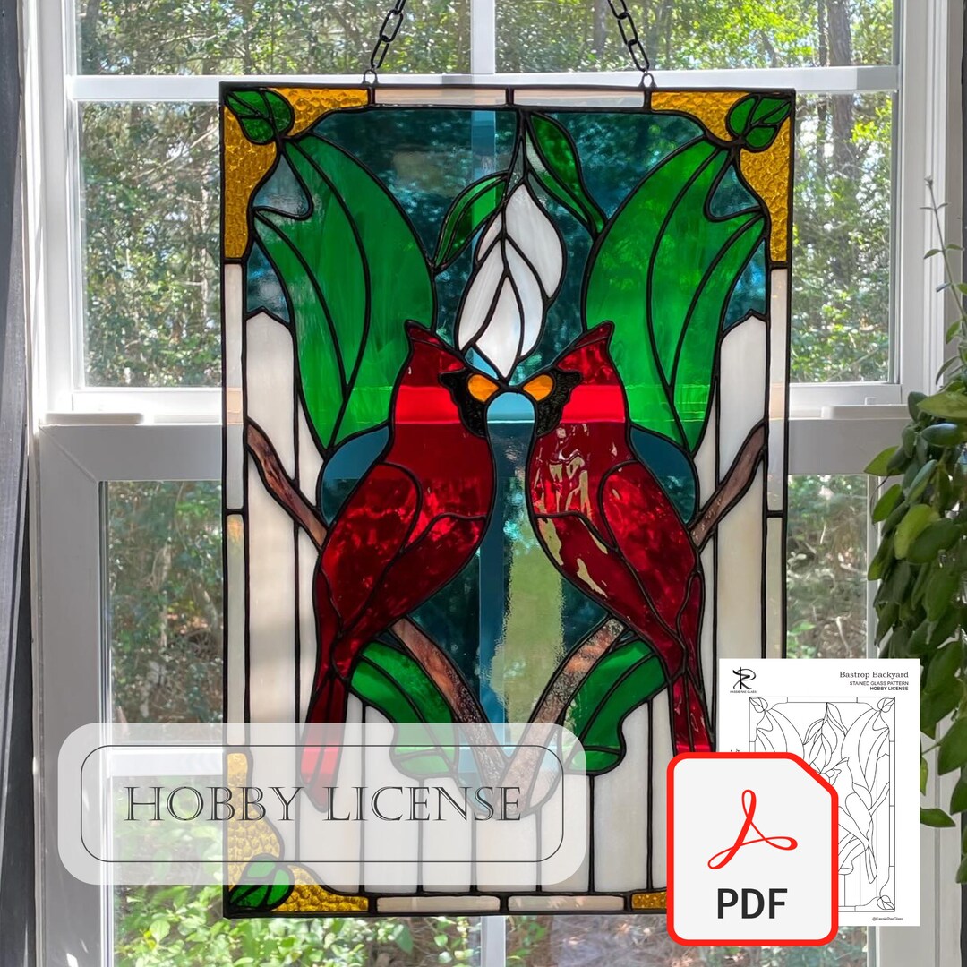 Cardinal Birds Stained Glass Pattern - Etsy