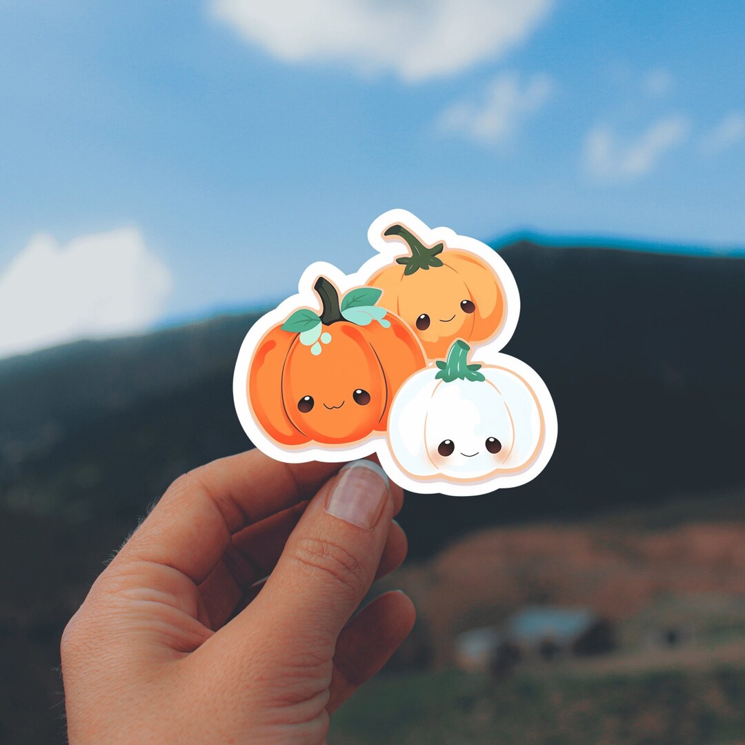 Cute Pumpkin Sticker Gift for Her Water Bottle Sticker - Etsy