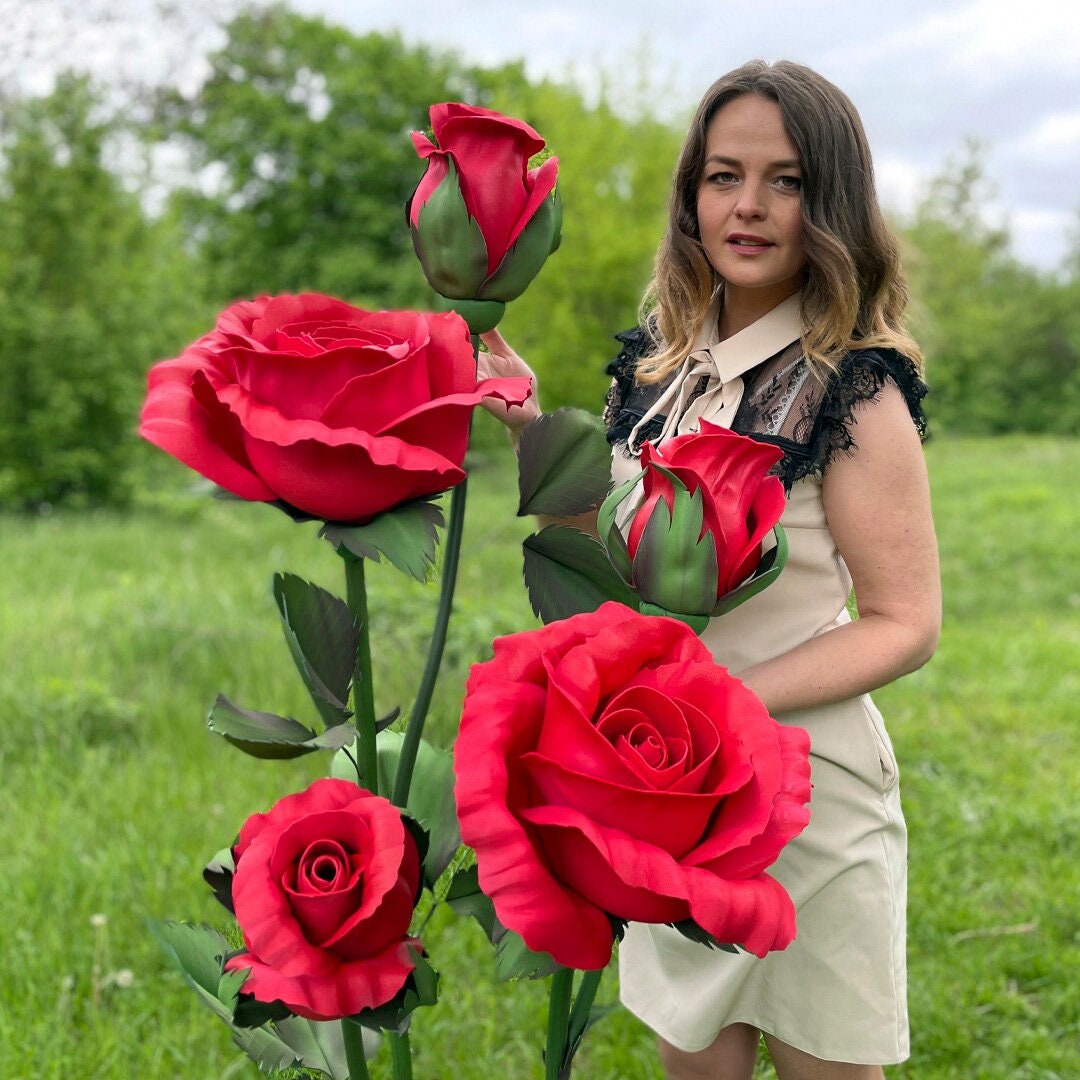 Large Artificial Handmade ROSE || Wedding / Party Decoration / Window ...