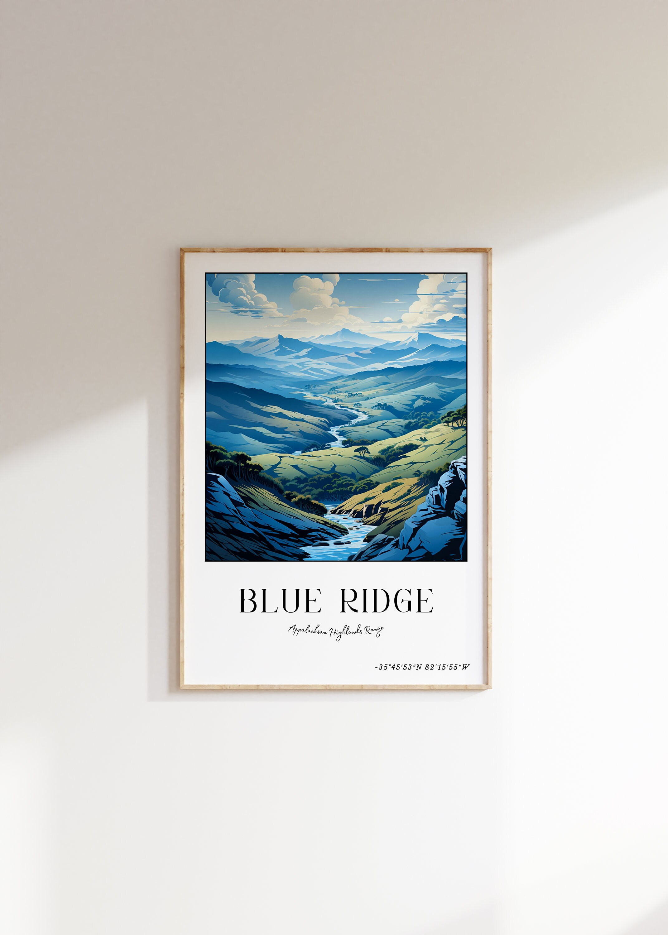 Blue Ridge Mountains Travel Poster Wall Art Digital Download - Etsy