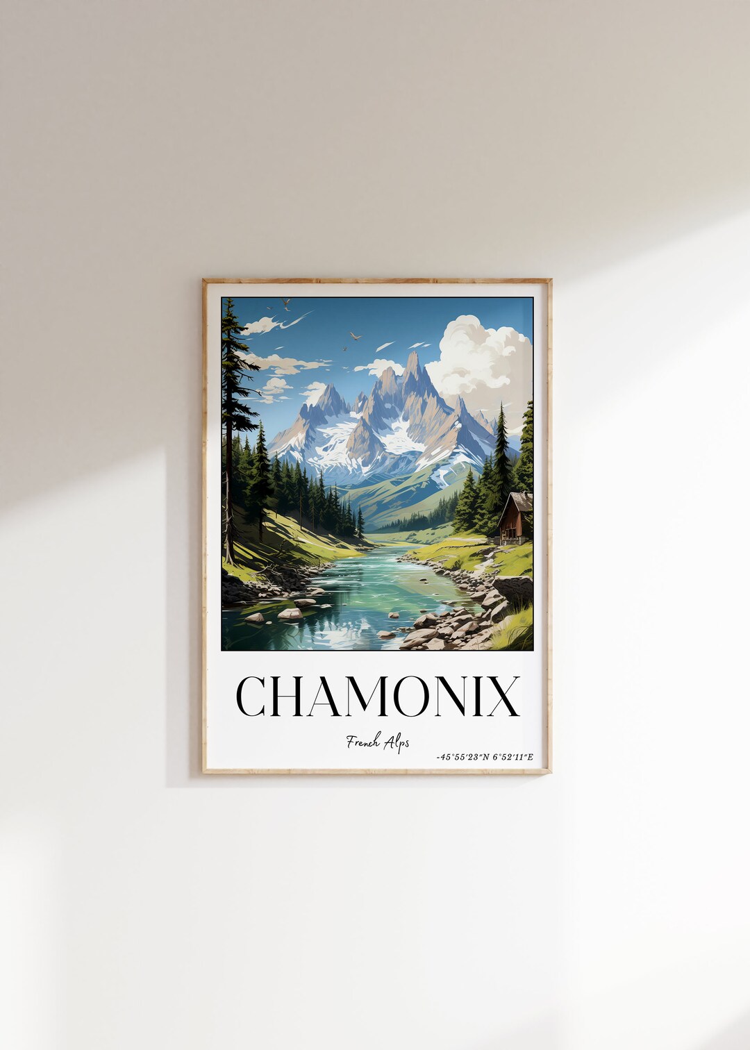 Chamonix Travel Poster Printable Wall Art Hangable Living - Etsy