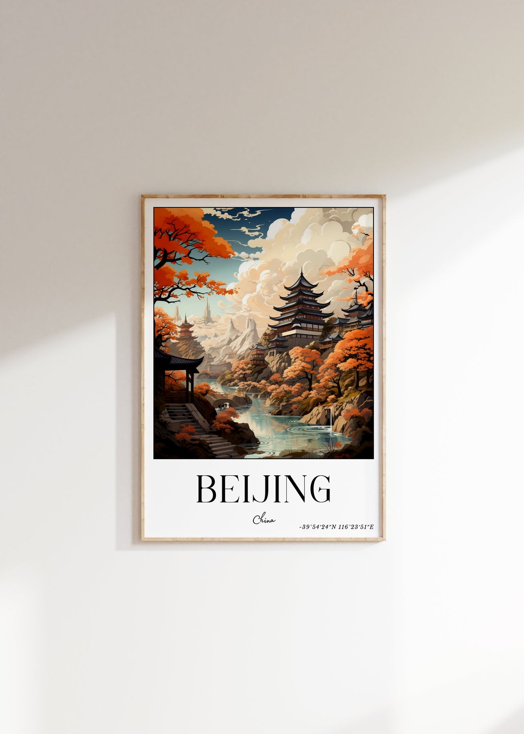 Beijing Travel Poster Printable Wall Art Hangable Living - Etsy