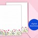 Pink Wildflower Printable Stationery, Floral Letter Writing Paper ...