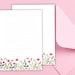 Pink Wildflower Printable Stationery, Floral Letter Writing Paper ...