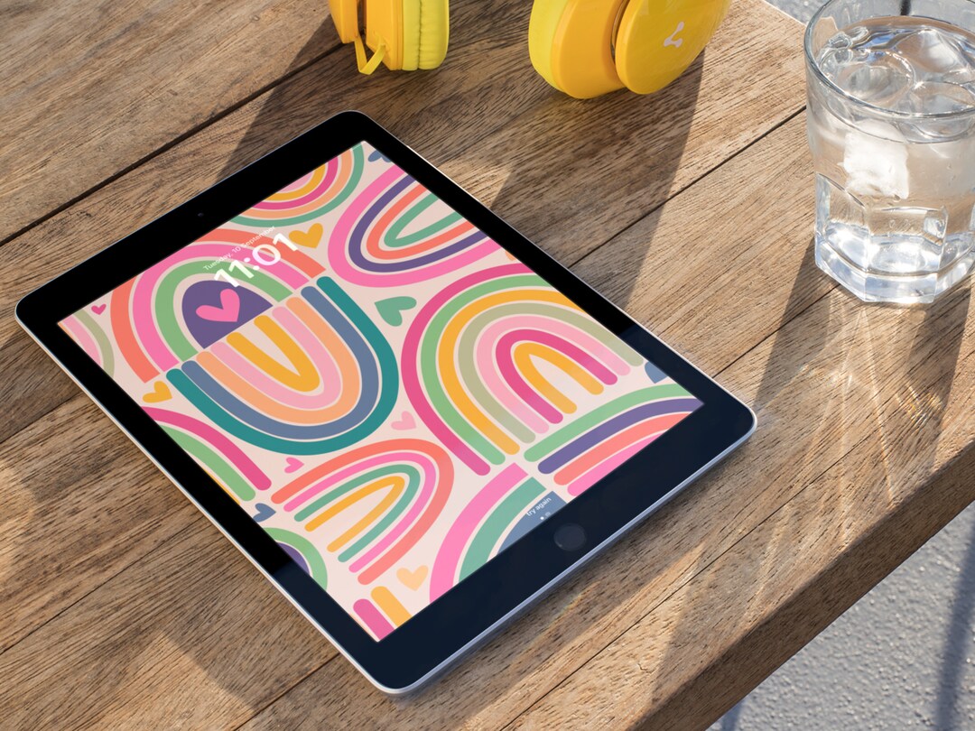 Boho Rainbow iPad Wallpaper Digital Download Aesthetic Wallpaper iPad ...