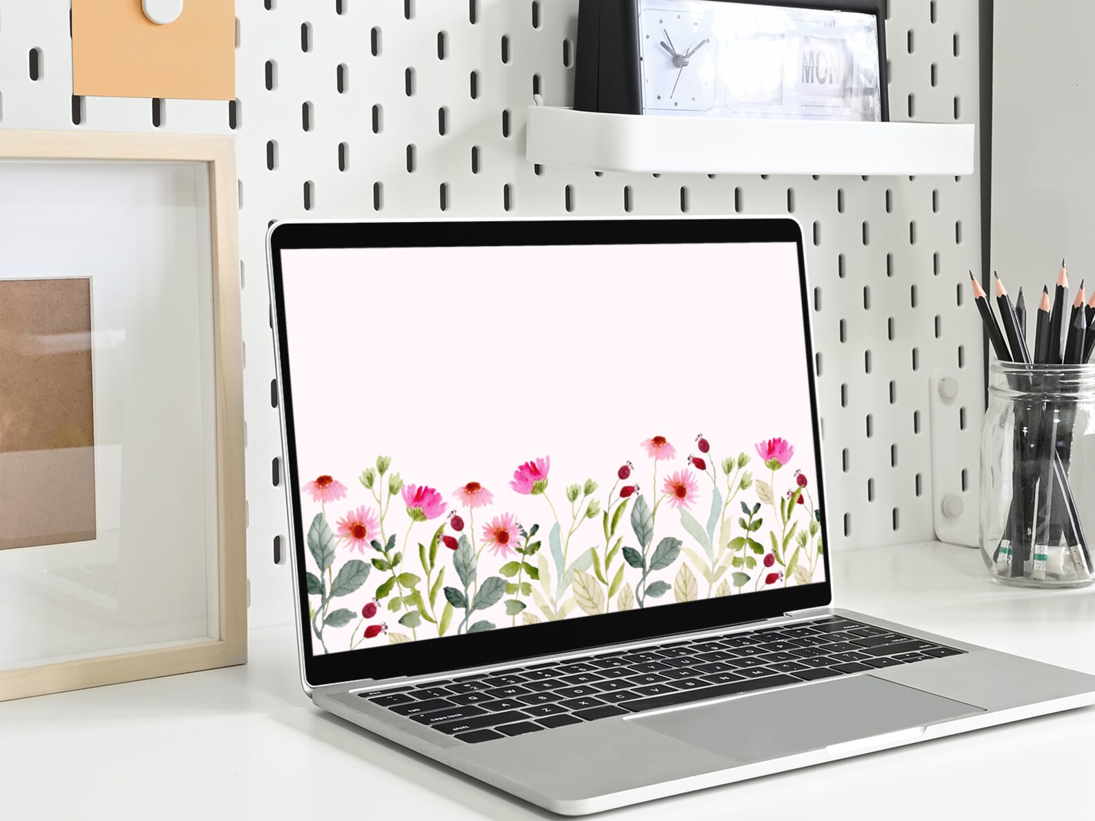 Pink Wildflower Wallpaper Computer Background Laptop Digital Download ...