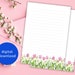 Pink Tulip & White Daffodil Printable Letter Writing Stationery ...