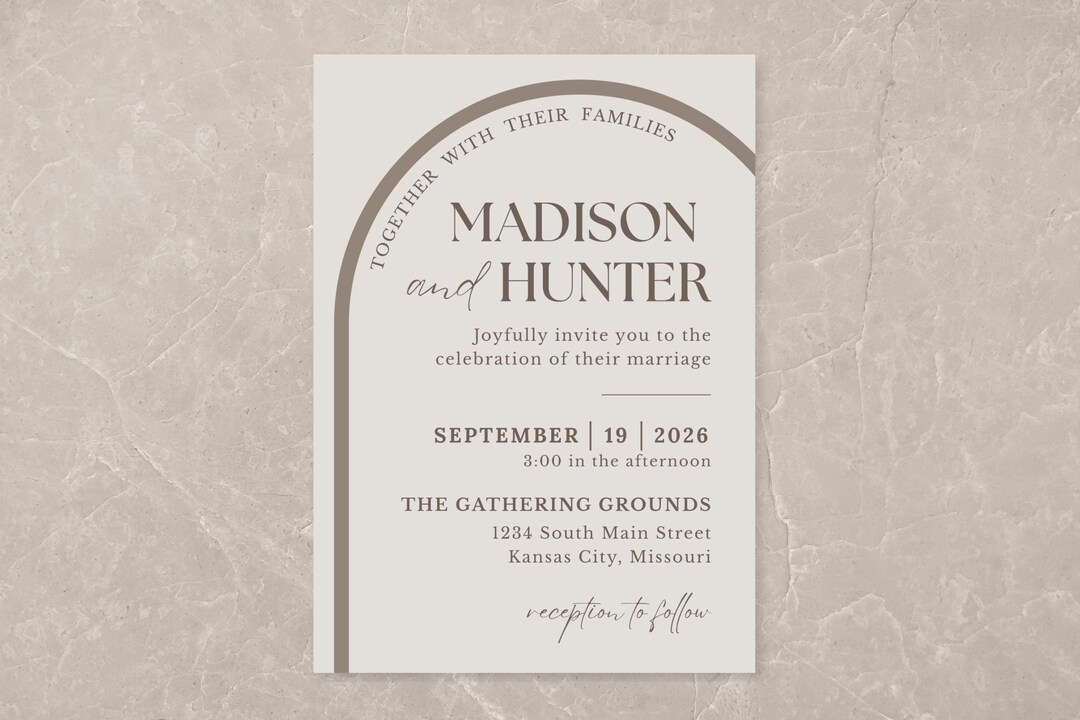 The Madison Wedding Printable Invitation - Etsy