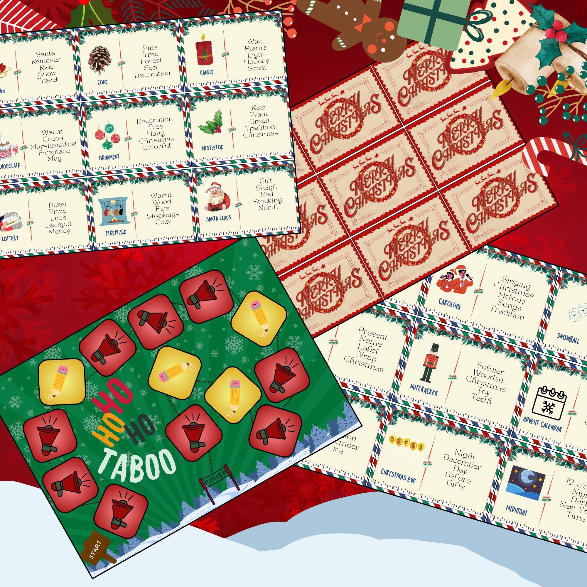 Taboo Game for Christmas, Digital Noel Taboo Cards, Taboo Cards for New ...