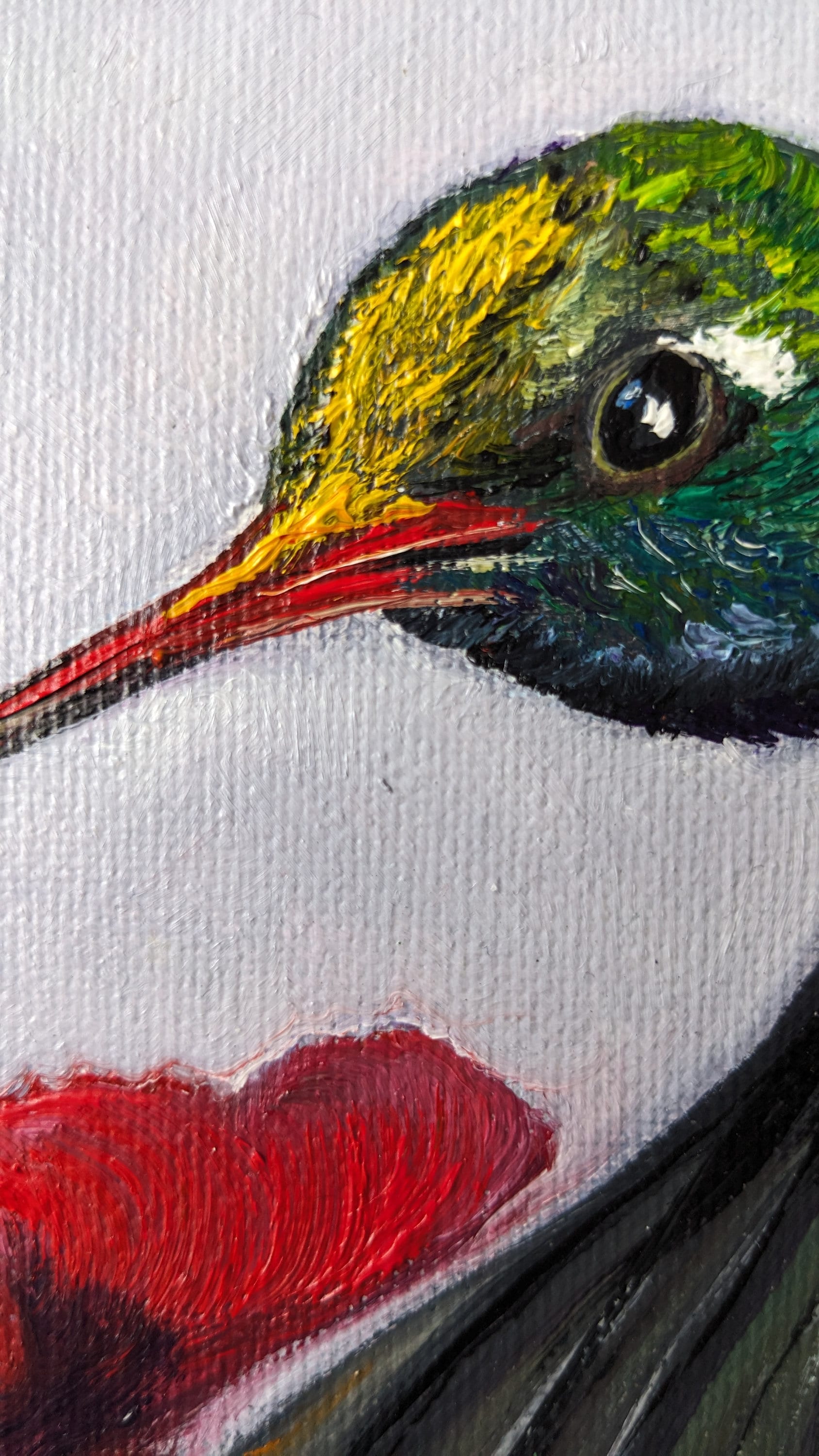 Hummingbird Original Oil Painting on Canvas Wall Decor Unique Gift ...