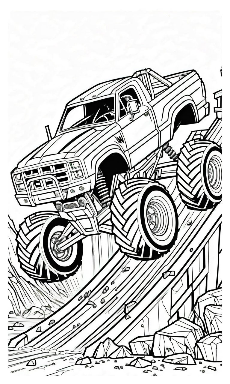 100 Monster Truck Coloring Pages PDF - Perfect for Kids and Adults ...