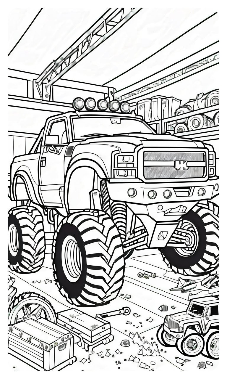100 Monster Truck Coloring Pages PDF - Perfect for Kids and Adults ...