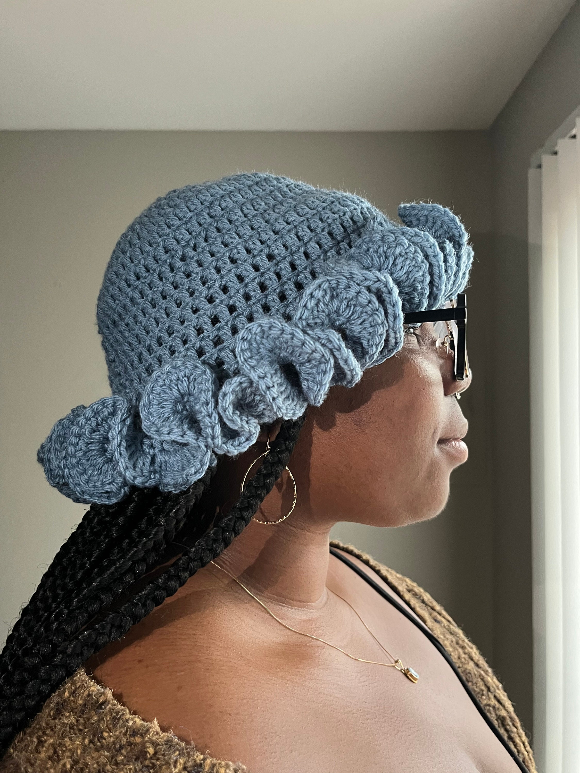 Ruffled Brim Handmade Crochet Hat - Etsy