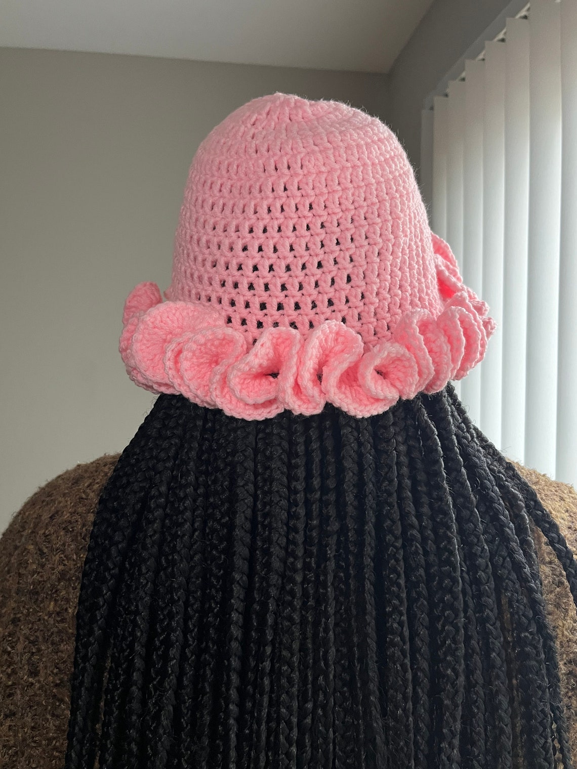 Ruffled Brim Handmade Crochet Hat - Etsy