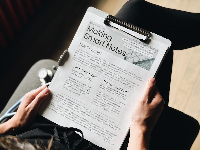 Smart Notes Guide and EPIC Templates | Nurse | Student | Instructor ...