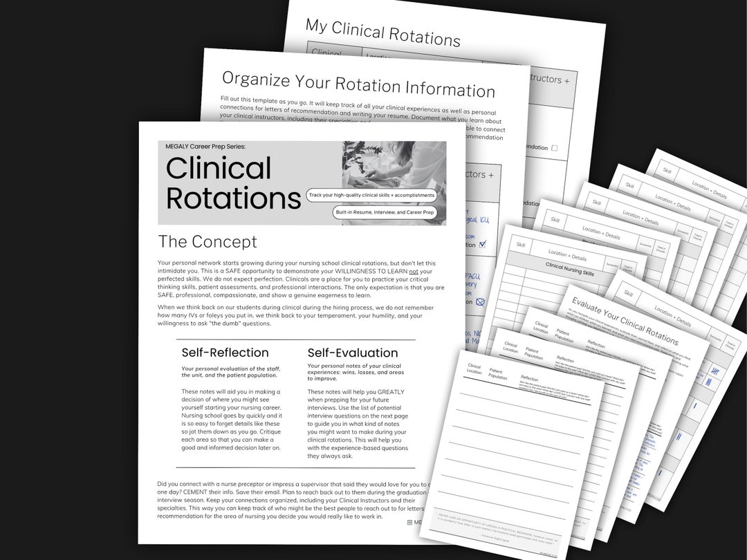 Clinical Rotations Organizer | Career Prep Guide | Nurse | Student ...