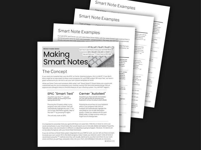 Smart Notes Guide and EPIC Templates | Nurse | Student | Instructor ...