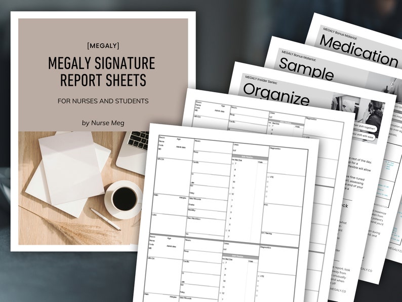 MEGALY Signature Nurse Report Sheet - Etsy