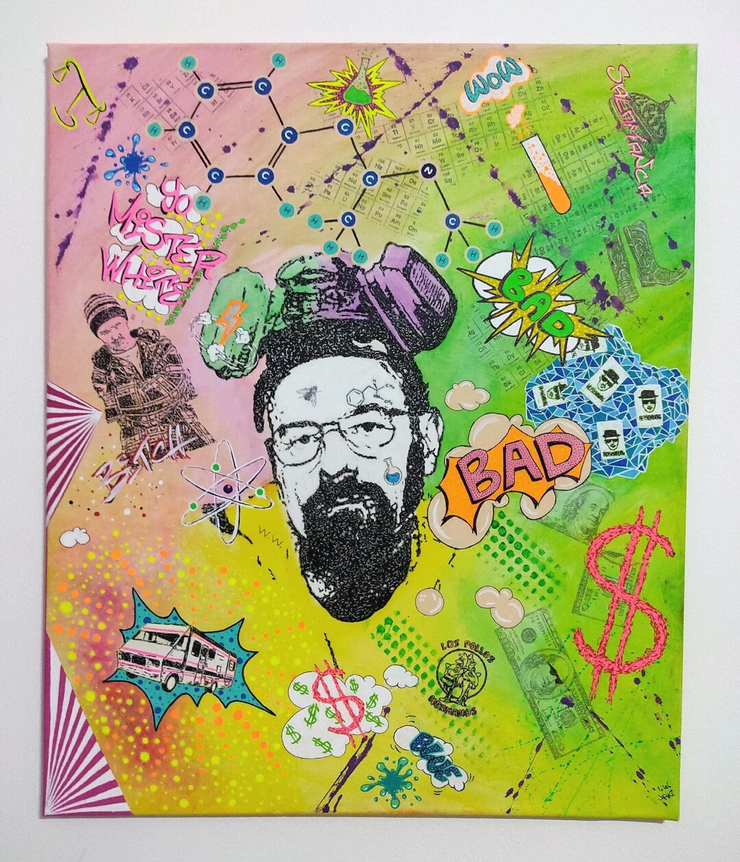 W.W. - Breaking Bad - Original Pop Art Neon Graffiti Style - Acrylic ...