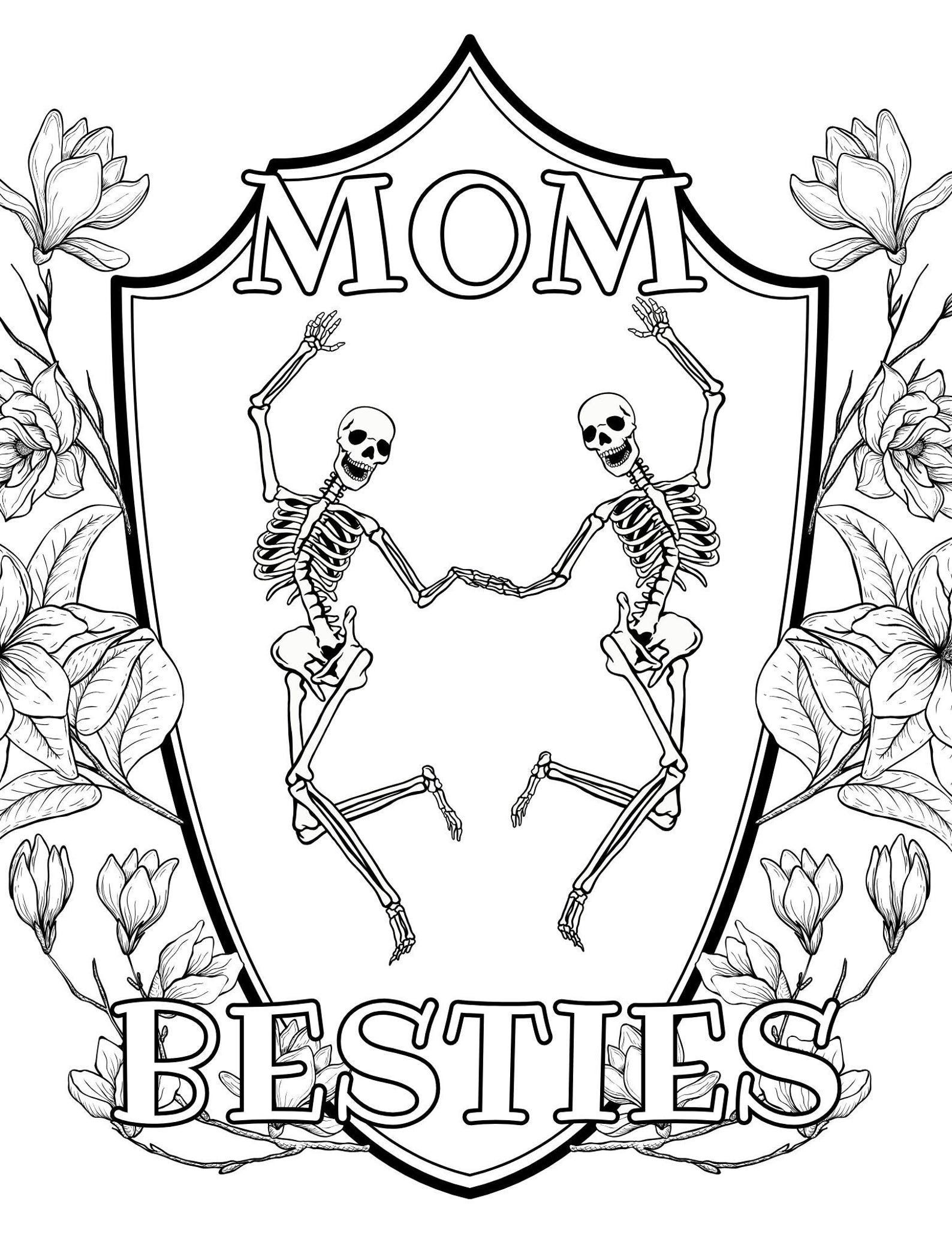 Mom Besties" Digital Coloring Page | Fun Printable for Moms | Best ...
