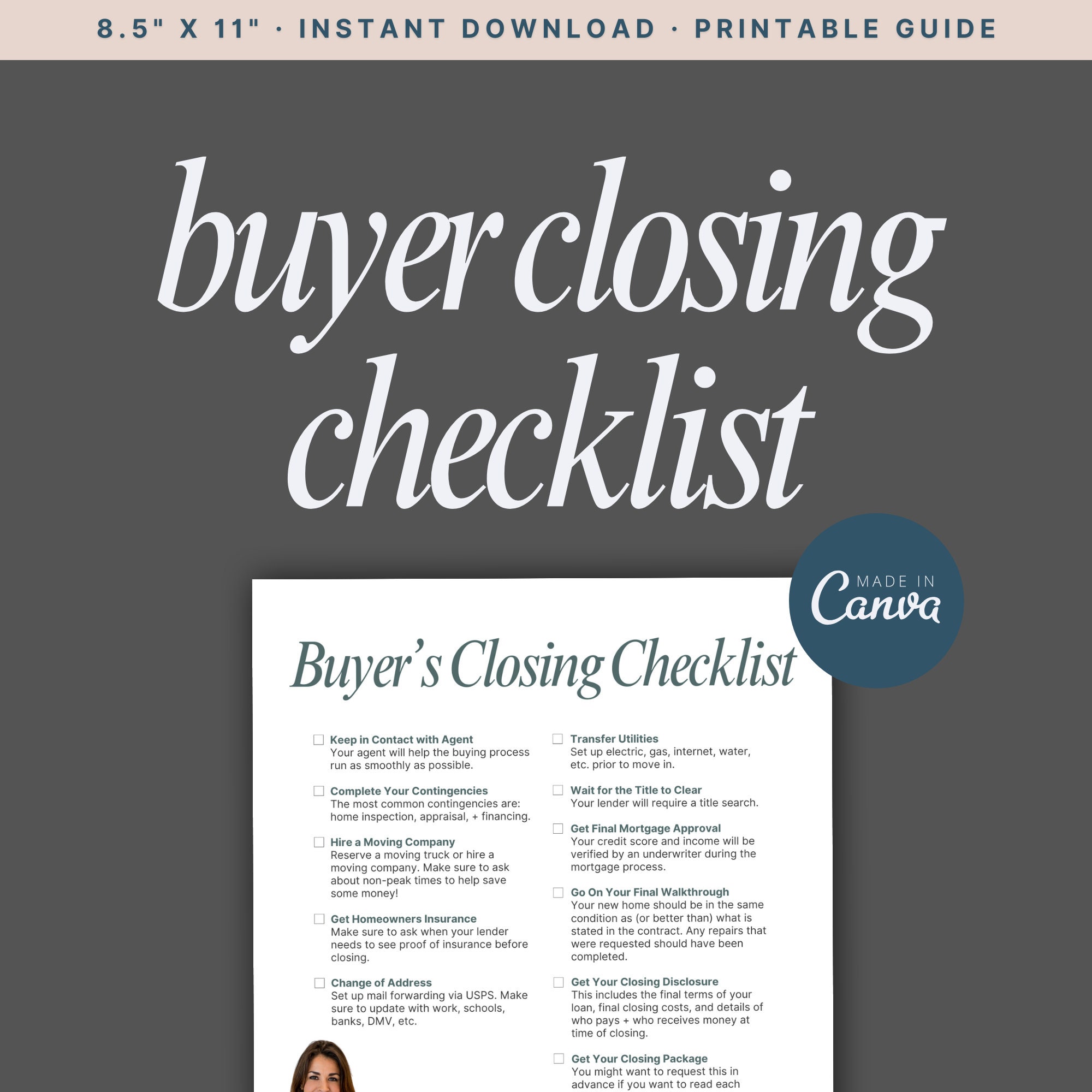 Customizable Buyer Closing Checklist Template - Real Estate Closing ...