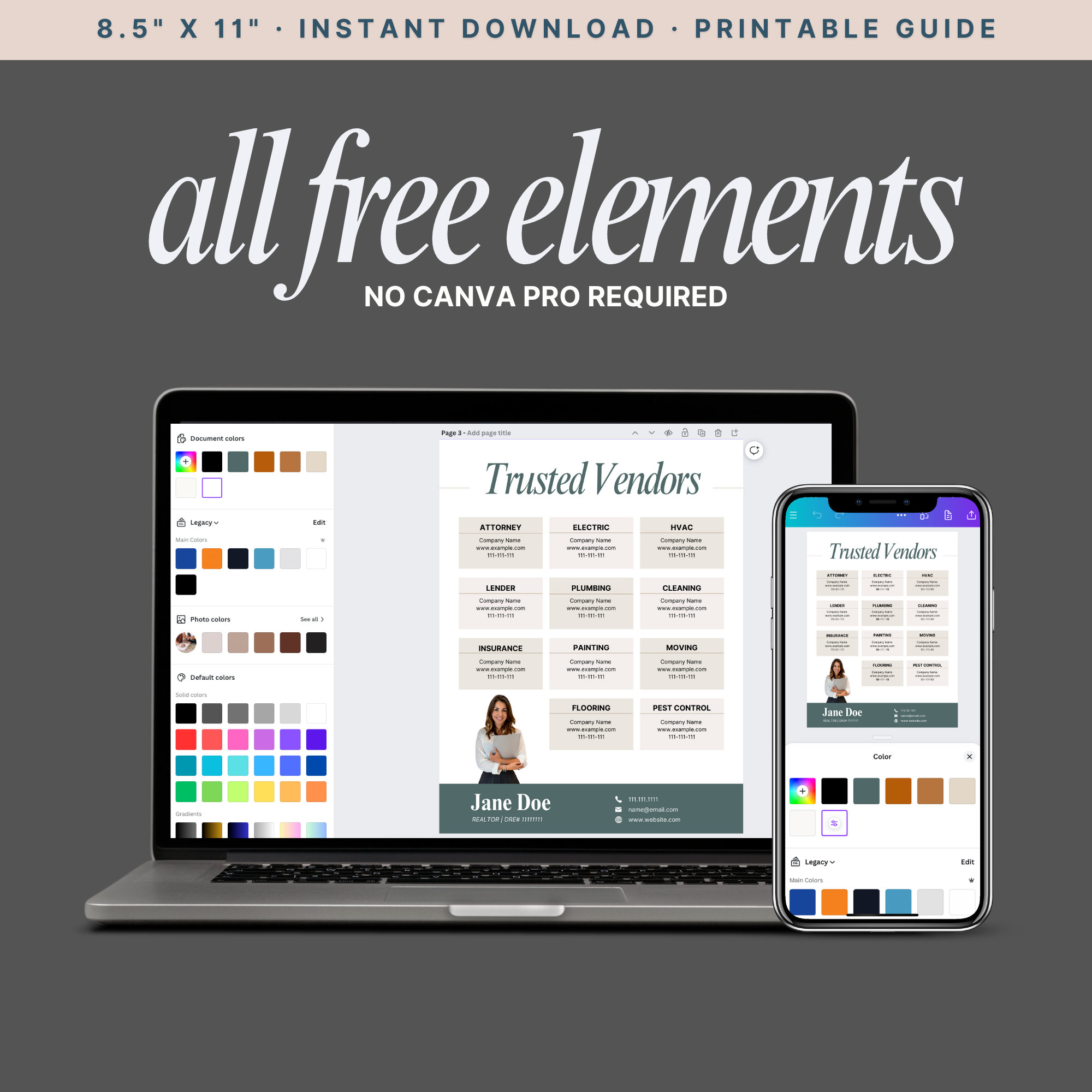 Editable Vendor for Real Estate Agents | Trusted Vendor List Template ...