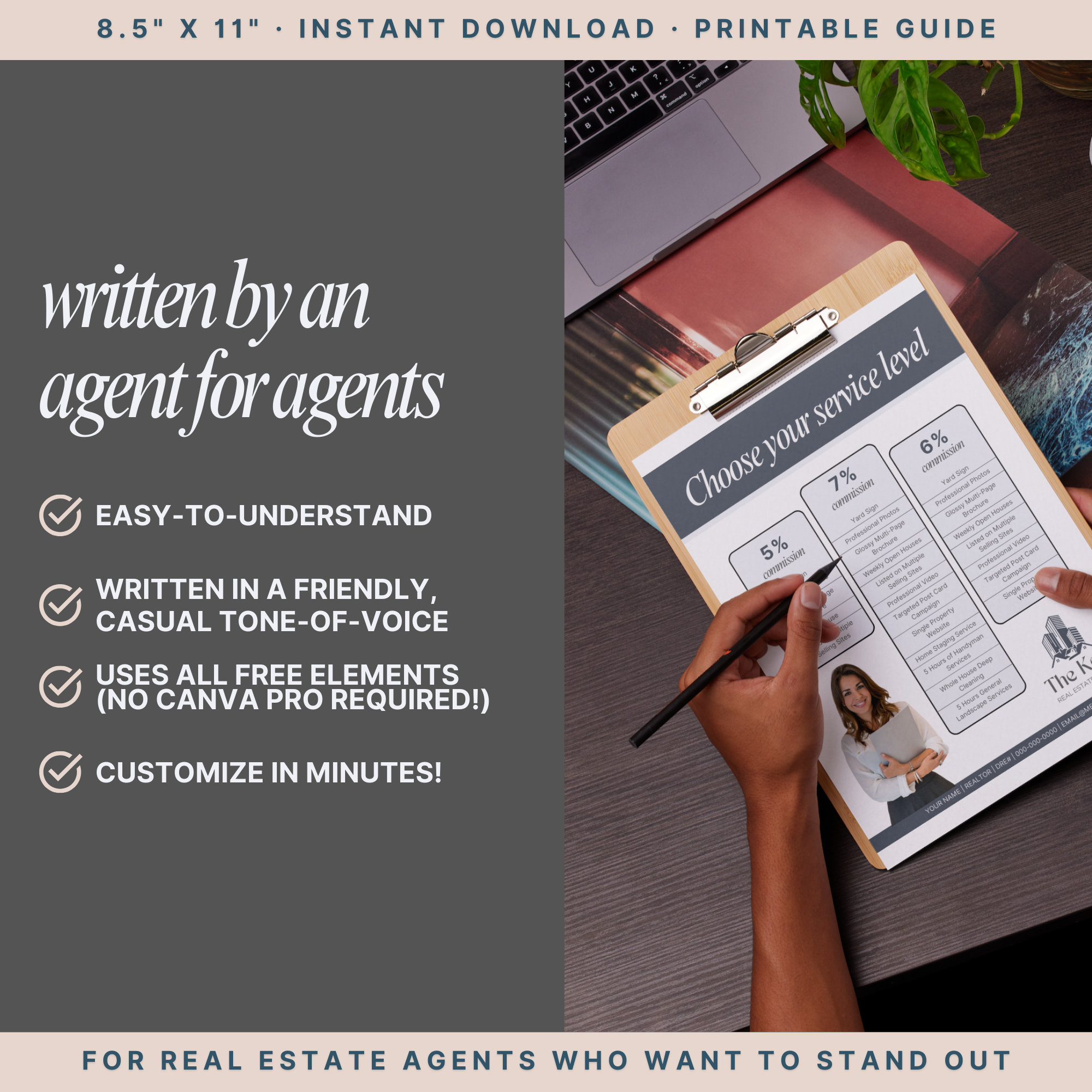 Custom Real Estate Commission Menu Flyer Editable Canva Template for ...