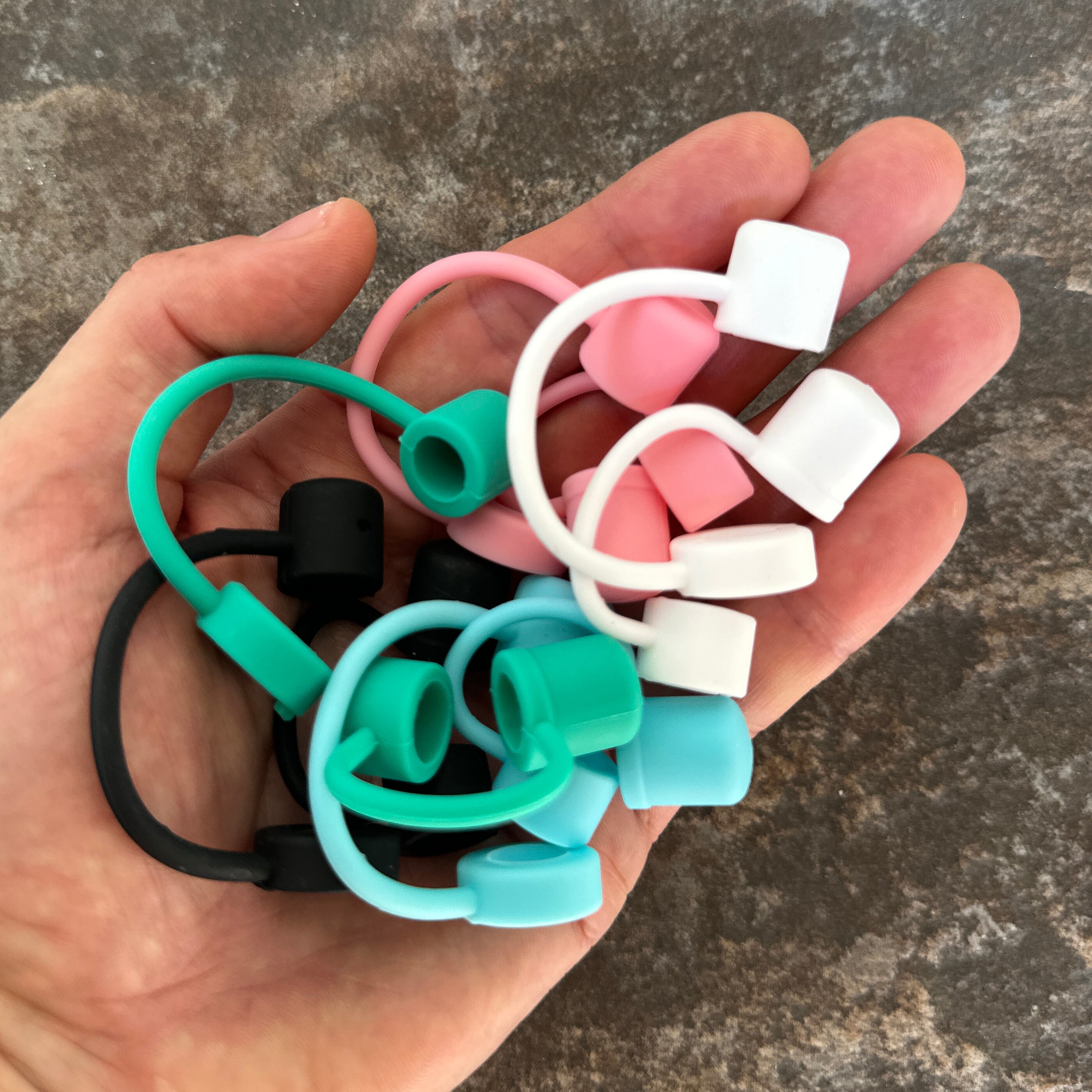 Straw Covers Cap - 10pcs Colorful Silicone Straw Tips Suitable for ...