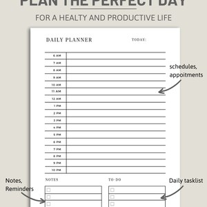 Minimalist Daily Planner Printable Productivity Planner - Etsy