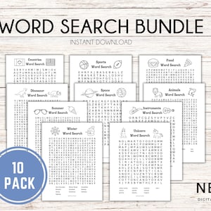 Word Search Fun for Kids, Printable Word Searches, Printable Digital ...