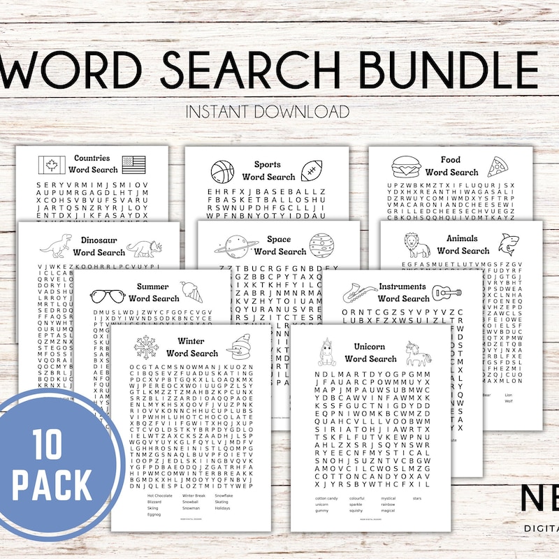 Wall Word Search Animal - Etsy