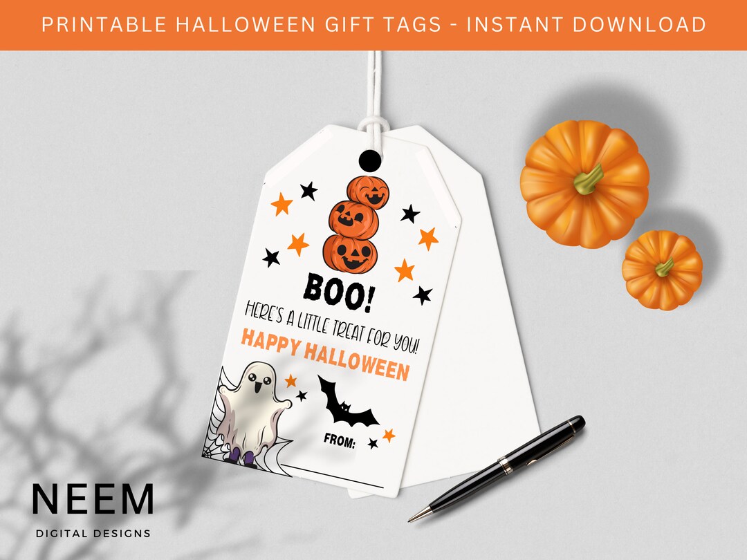 Halloween Printable Gift Tags | Gift Tags for Halloween | Happy ...