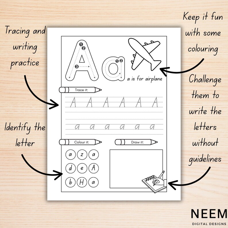 26 Alphabet Worksheets Bundle | Colouring, Tracing and Writing Practice ...