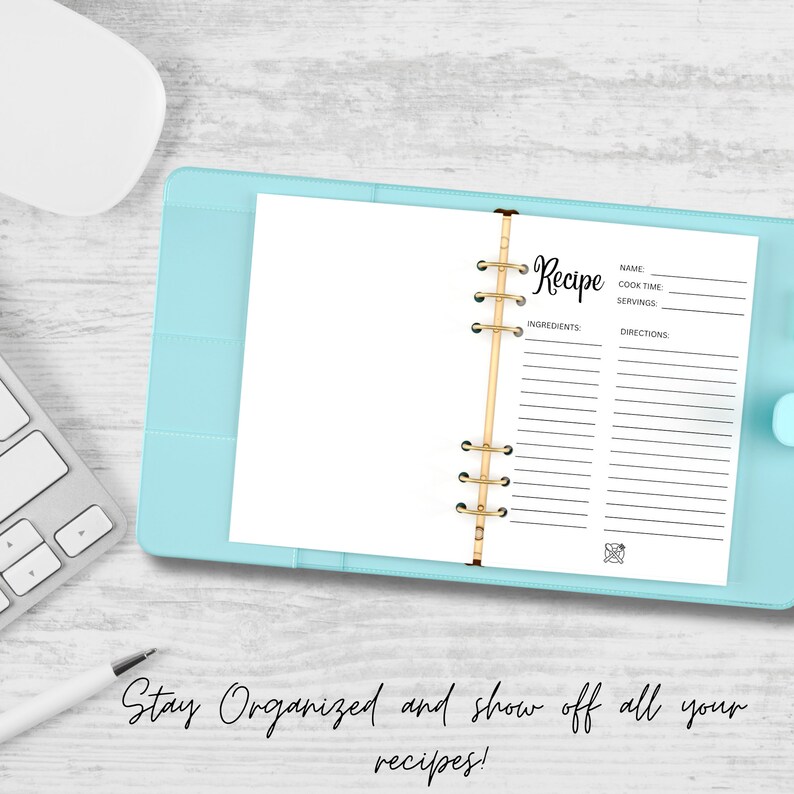 Printable Recipe Template, Minimalist Recipe Record, Organized Cooking ...