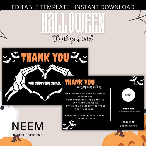 Spooky Thank You - Etsy