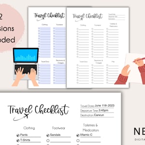 Travel Checklist, Packing Checklist, Travel Organizer, Packing Reminder ...