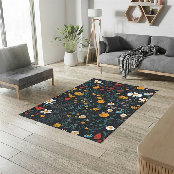 Rug With Flowers - Etsy