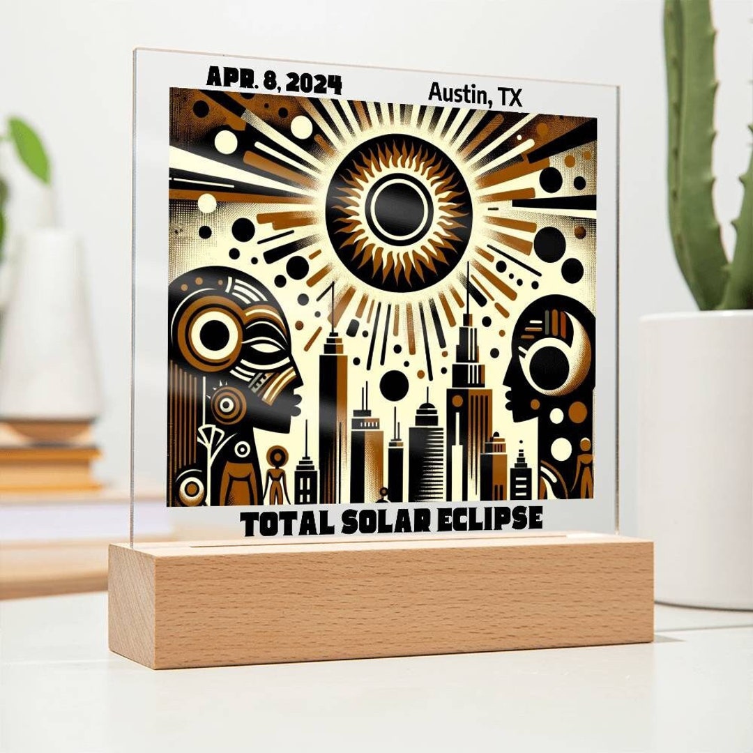 Personalized 2024 Solar Eclipse Acrylic Gift Cosmic Event Birthday Home ...