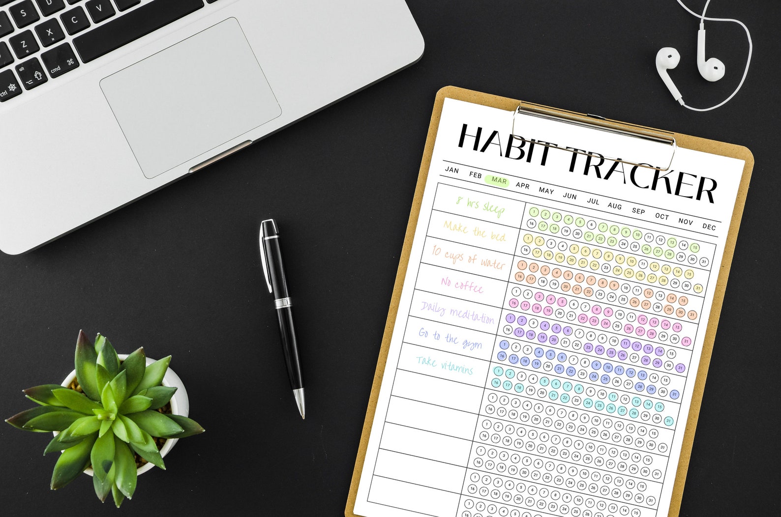 Printable Daily Habit Tracker, Minimalist Basic Routine Tracker ...