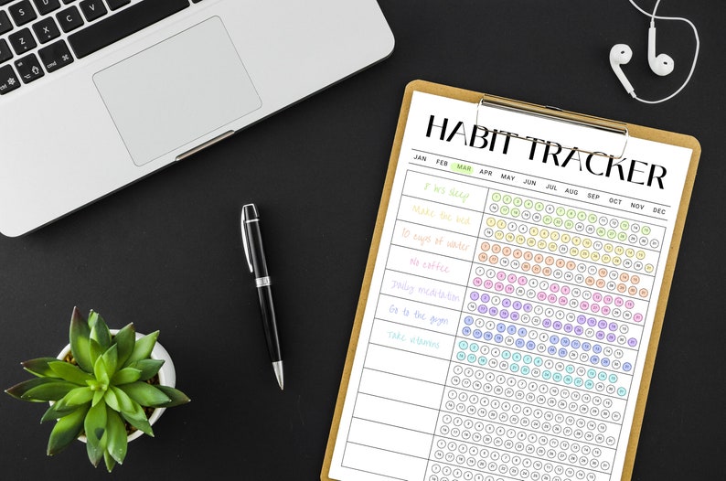 Printable Daily Habit Tracker, Minimalist Basic Routine Tracker ...