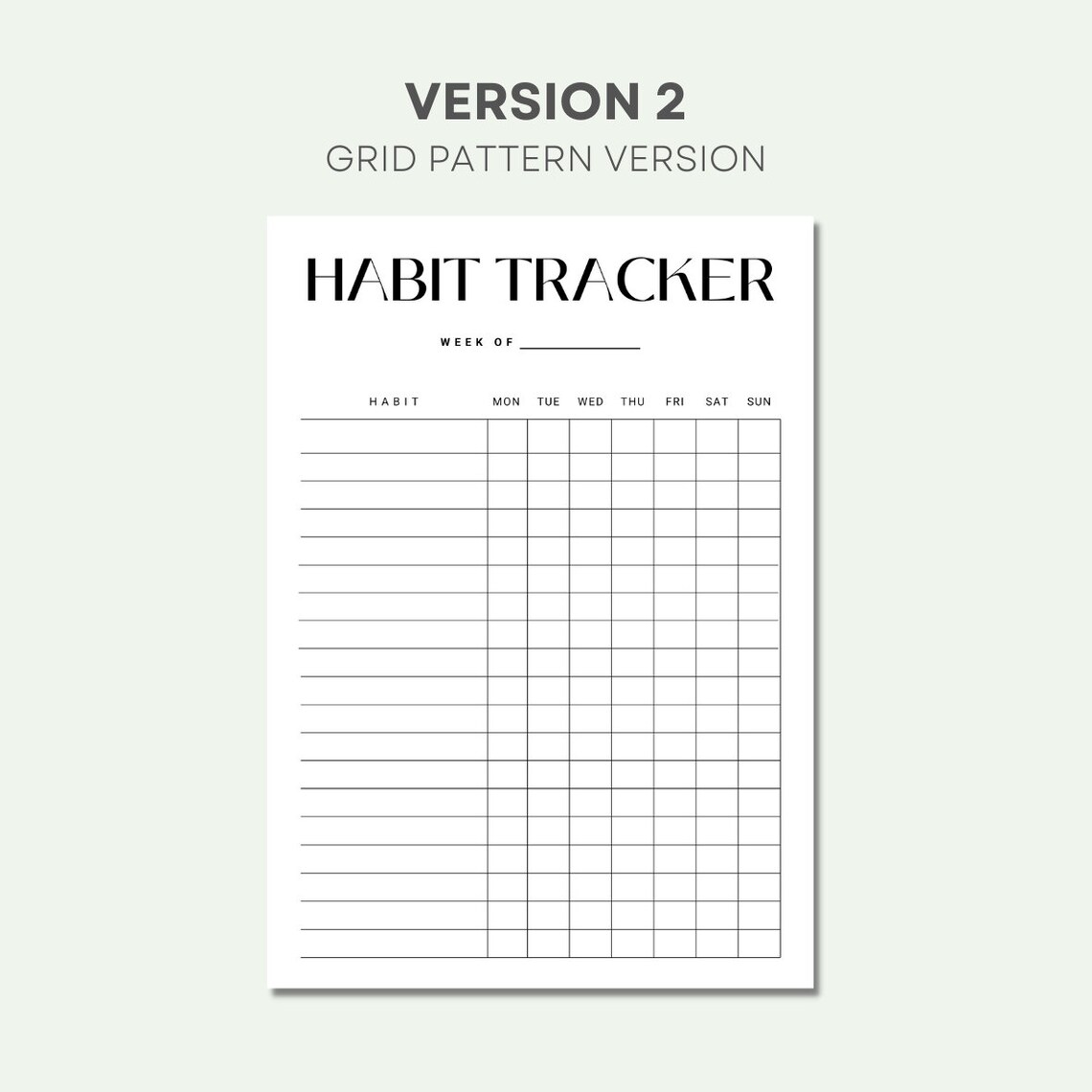 Printable Weekly Habit Tracker, Minimalist Design Routine Tracker ...
