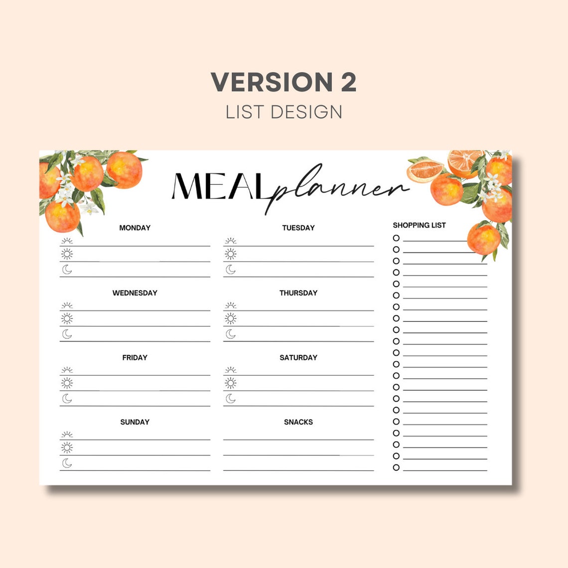 Printable Weekly Meal Planner, Family Meal Plan Template, Daily Meal Prep Tracker, Food Journal ...