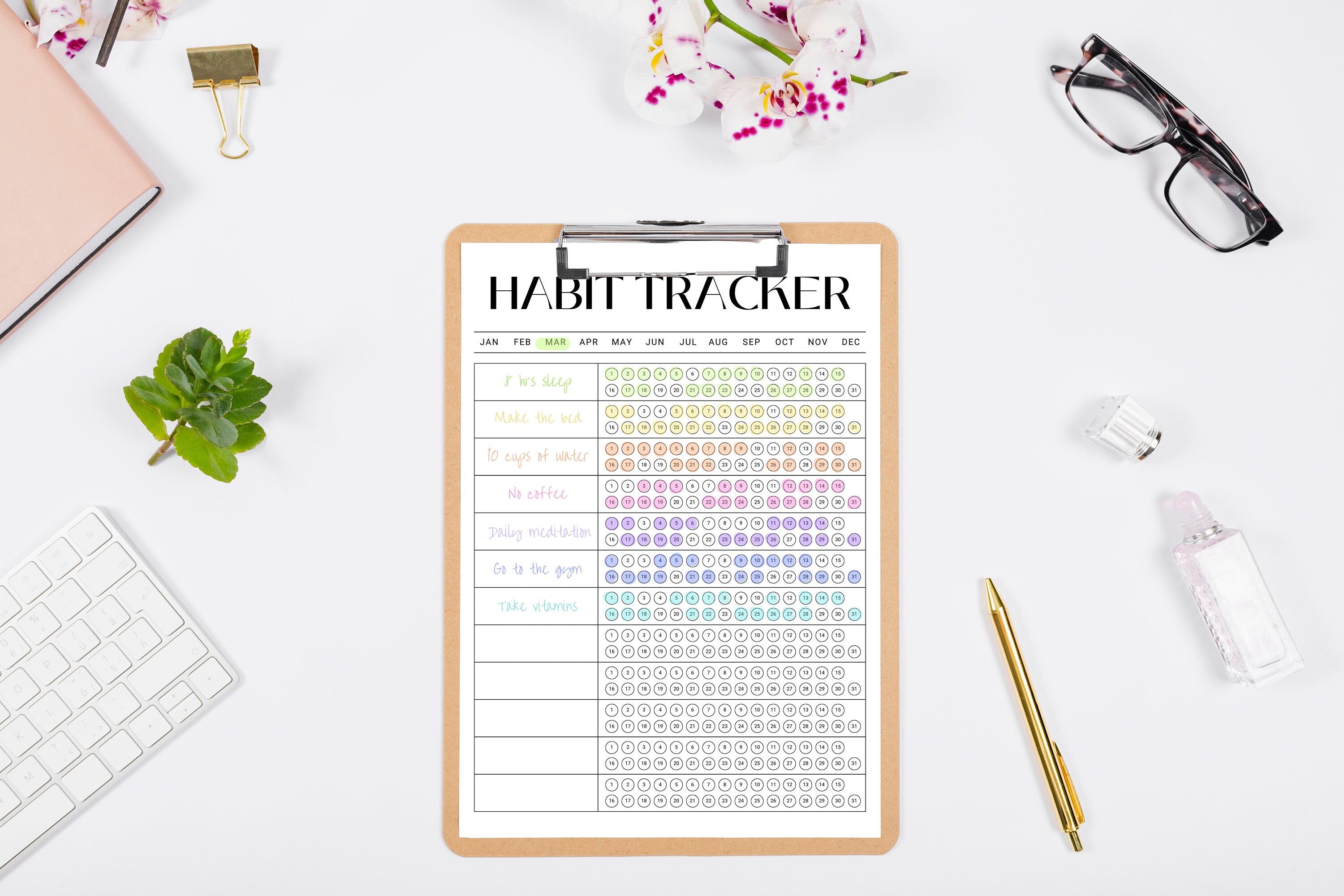 Printable Daily Habit Tracker, Minimalist Basic Routine Tracker ...