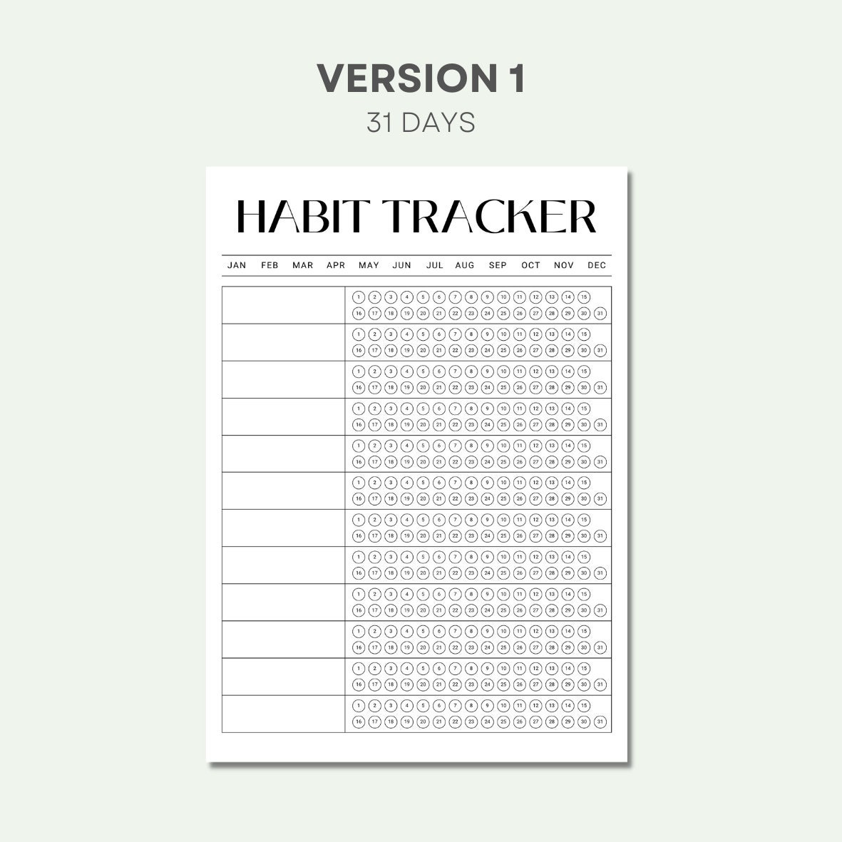 Printable Daily Habit Tracker, Minimalist Basic Routine Tracker ...