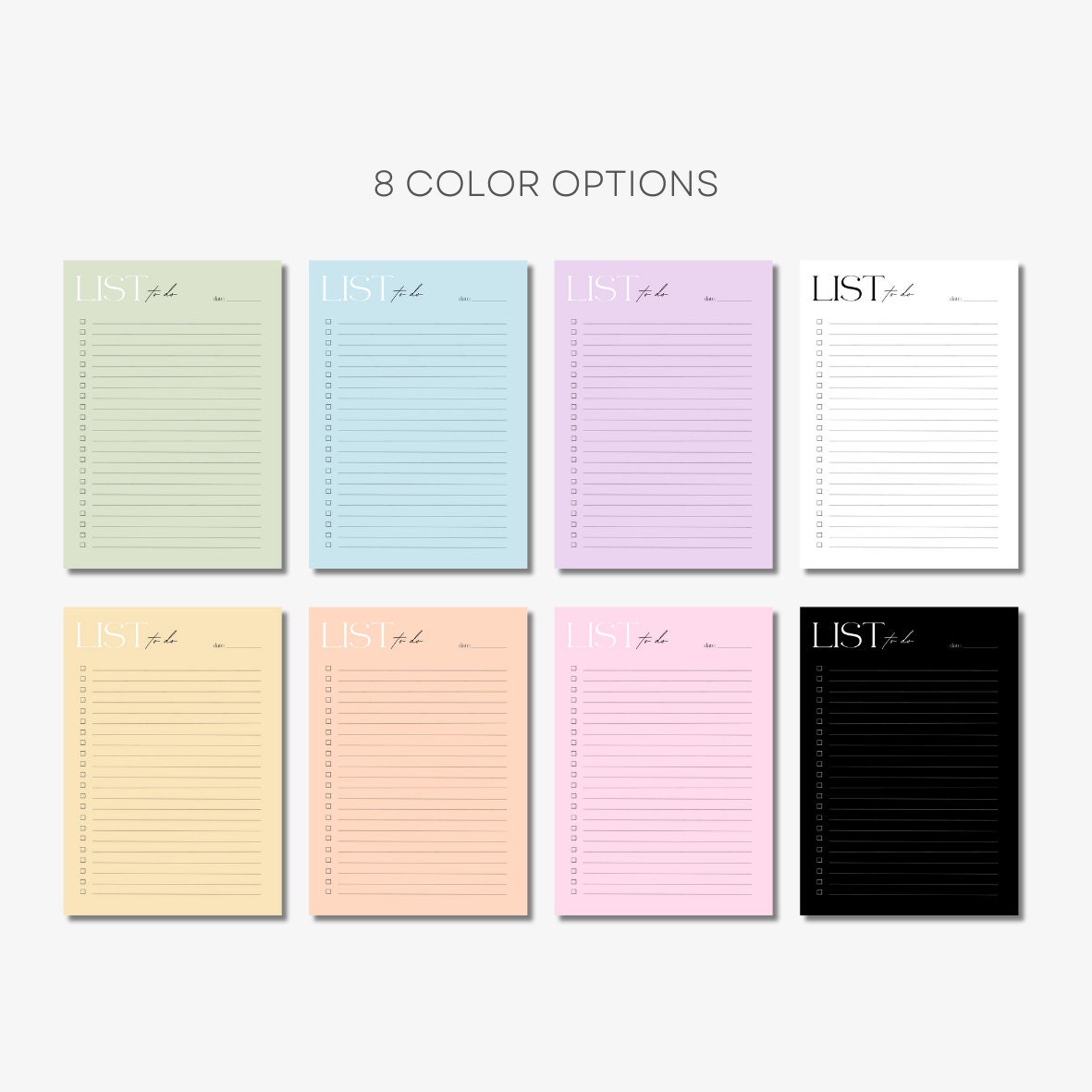 Colorful to Do List Printable PDF, Light Dark Mode to Do List Page ...