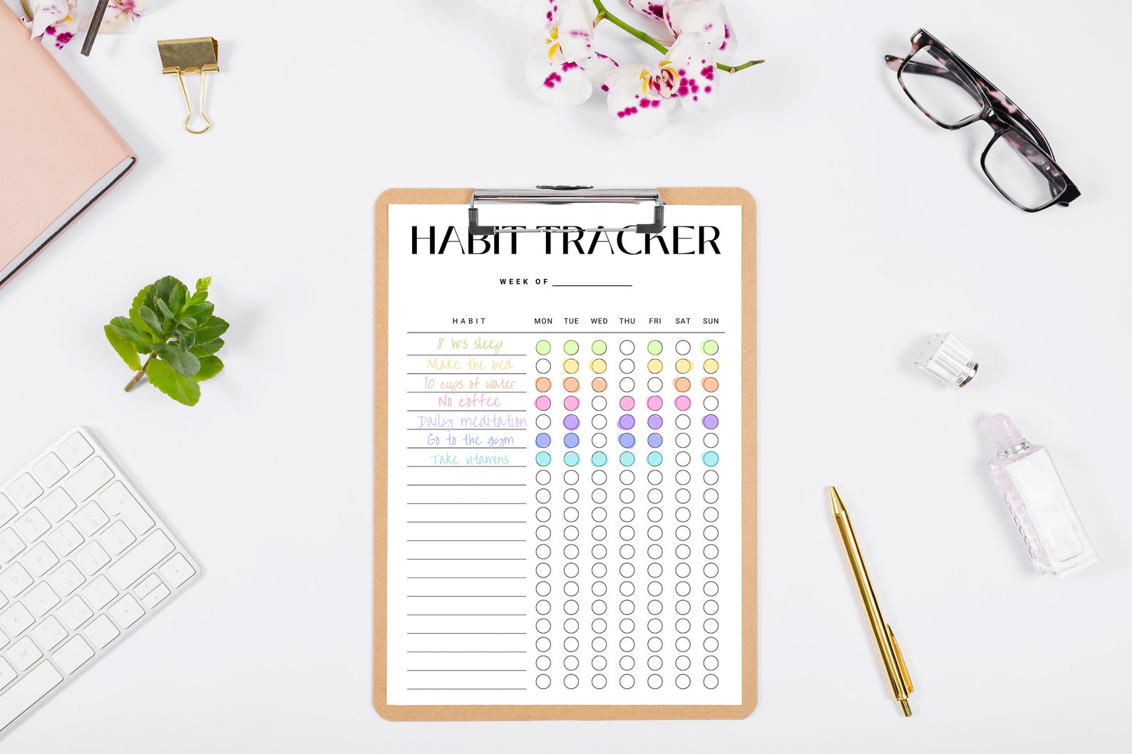 Printable Weekly Habit Tracker, Minimalist Design Routine Tracker ...