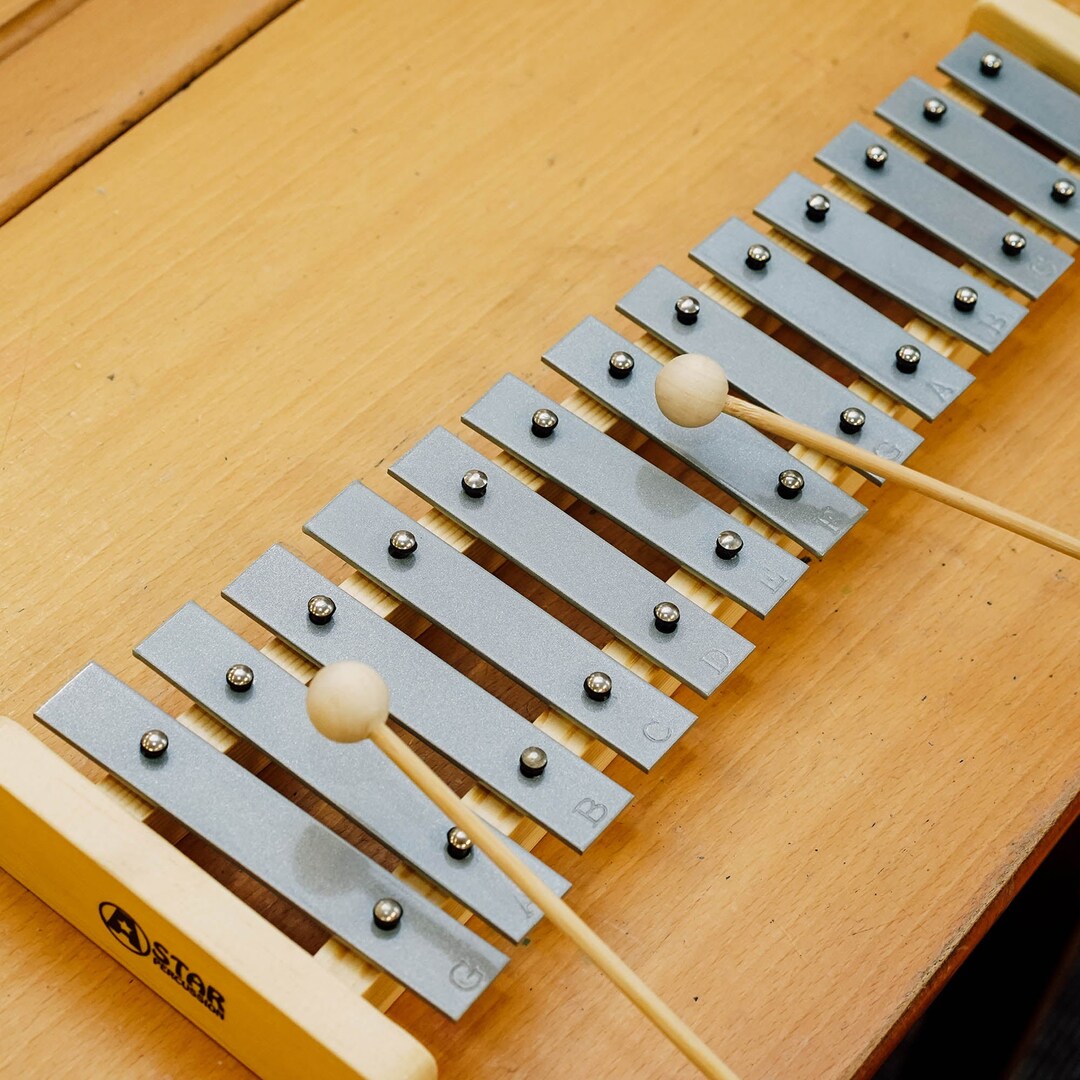 13 Note Glockenspiel Xylophone Silver Metal Keys With Wooden Beaters - Etsy