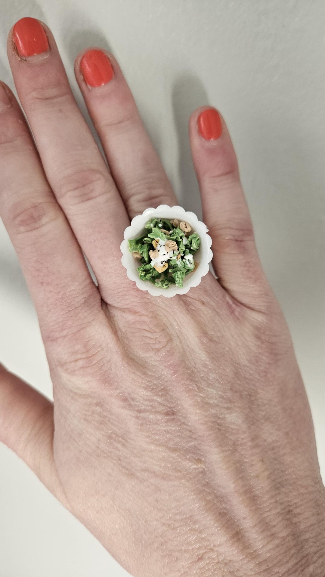 Caesar Salad Ring // Realistic Italian Food-themed Jewelry // Hand ...
